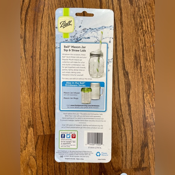 Ball | Dining | Ball Mason Jar Sip Straw Lids Set Of 4 New In Packaging ...